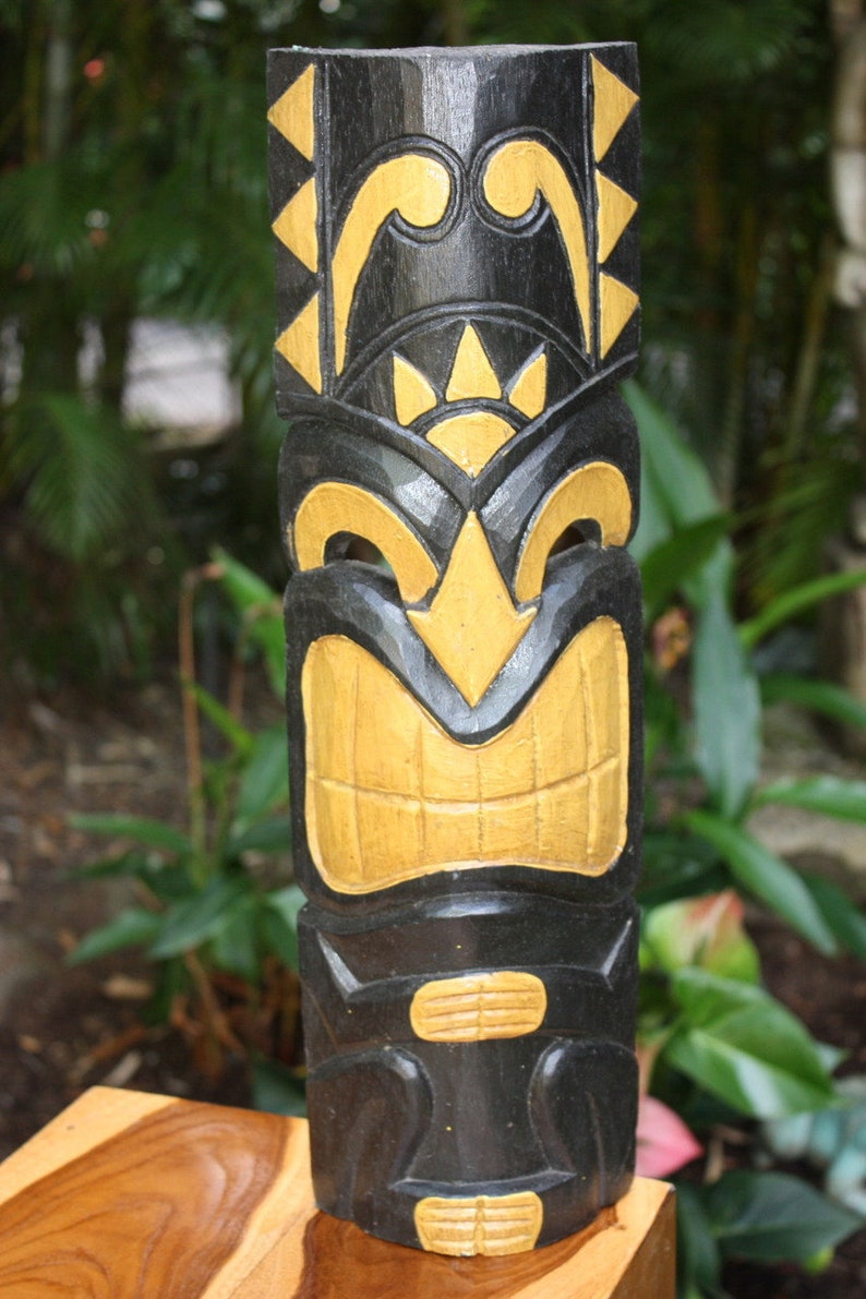 Laughing Tiki Mask 20 Hand Carved Smiley Tiki - Etsy