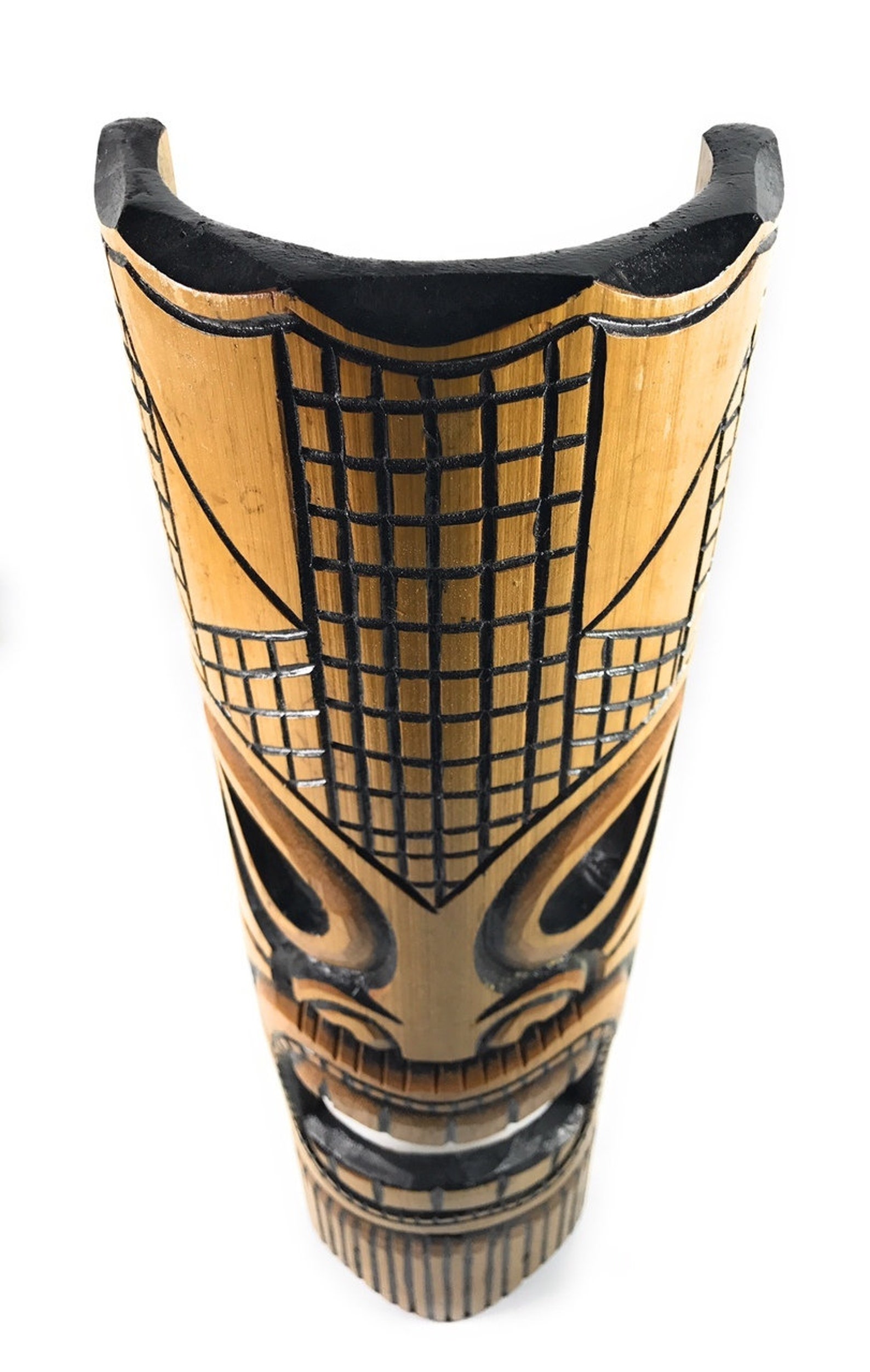 Happy Bamboo Tiki Mask 20" - Burnt Finish | #dpt509650 - Etsy