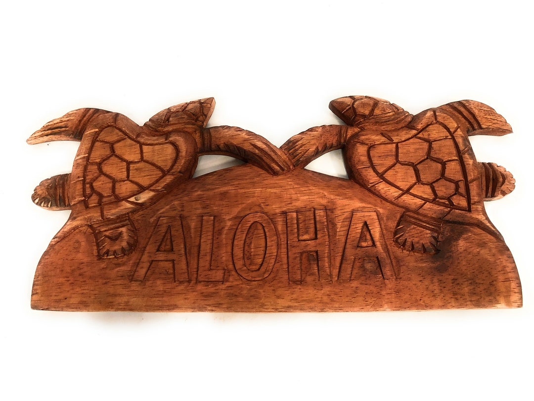 Aloha Sign W/ Carved Turtles 12" - Hawaii Decor | #bds1202540 - Etsy