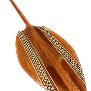 Alii Outrigger Koa Canoe Paddle With Inlay 60 Inch Etched Steersman ...