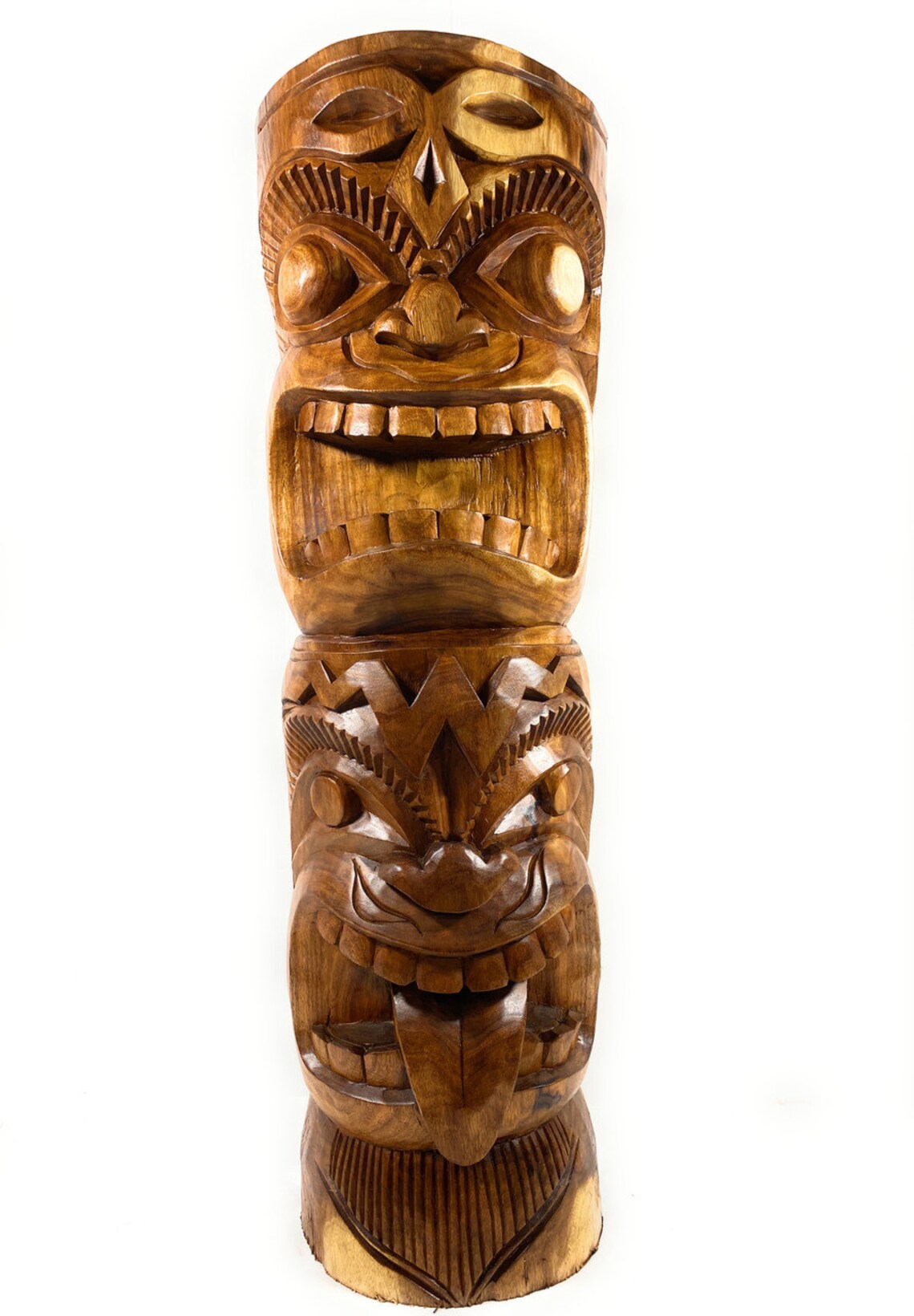 Premium Love & Strength Thick Tiki Totem 40 Inch -deep Carving - Hawaii ...