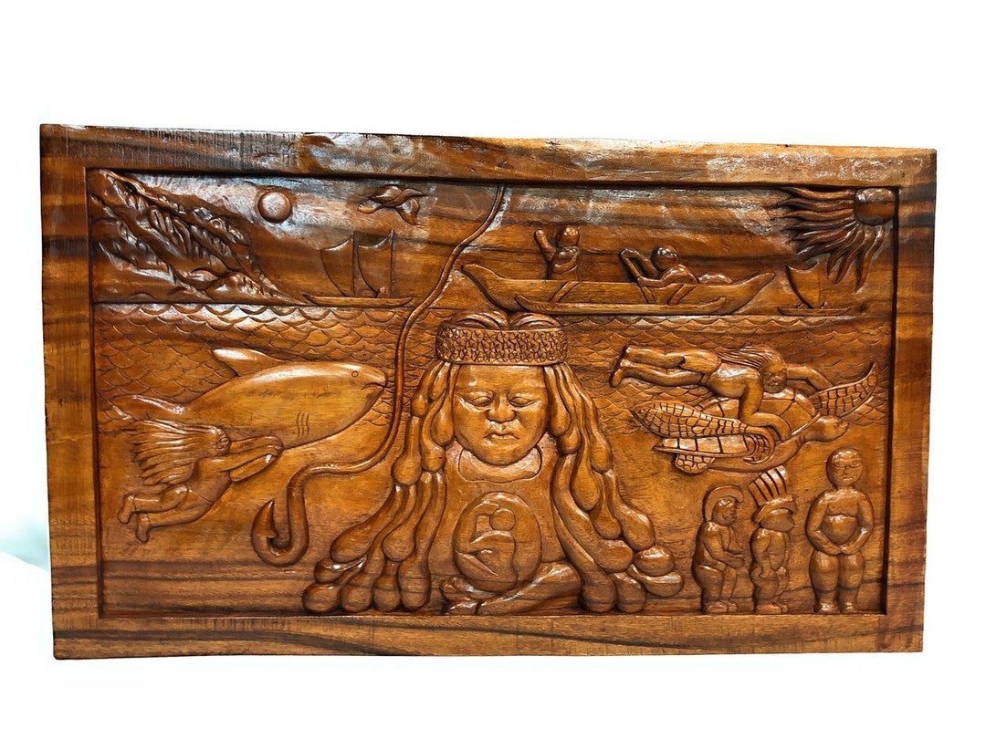 Maui & Pele Hawaiian Relief 40" X 24" - Polynesian Art | #bla6036100 - Etsy