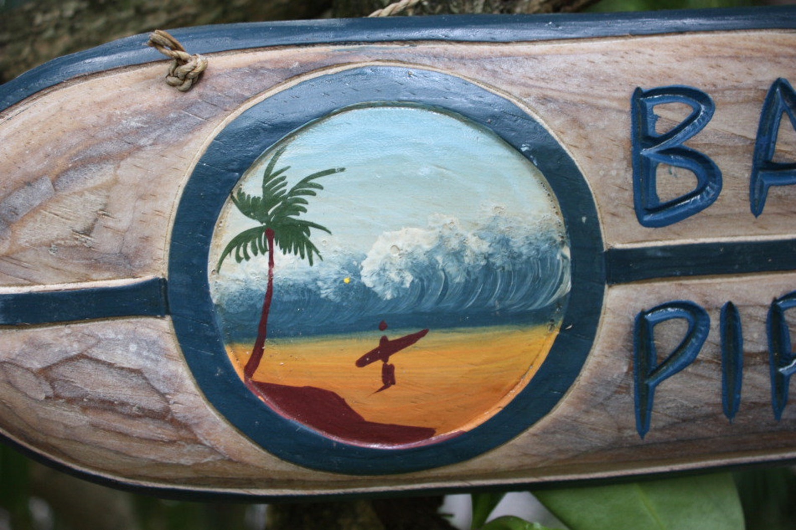 Banzai Pipeline Wooden Surf Sign W/ Custom Painting ldr10 - Etsy