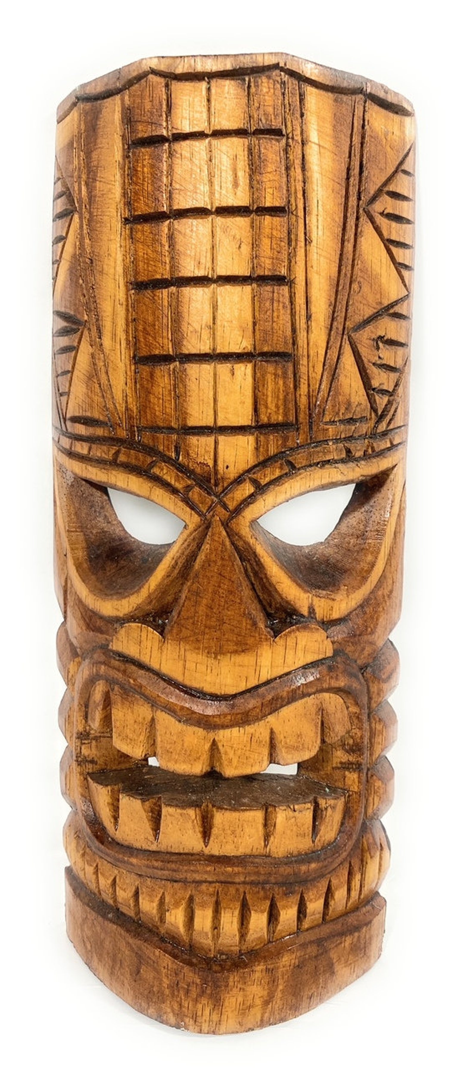 Lucky Tiki Mask 12" - Good Fortune Tiki Hand Carved | #bag1505730 - Etsy