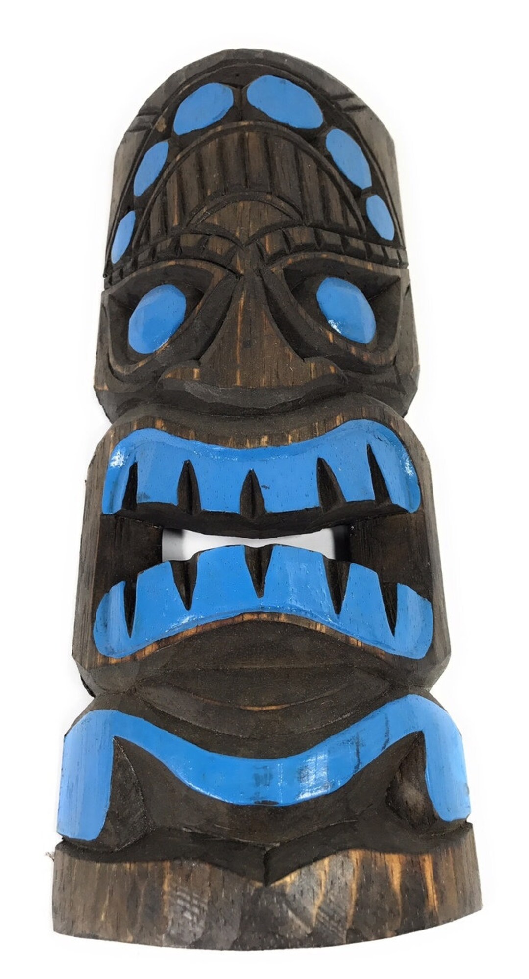 Deep Blue Tiki Mask 12" - Hand Carved/painted | #dpt513930 - Etsy