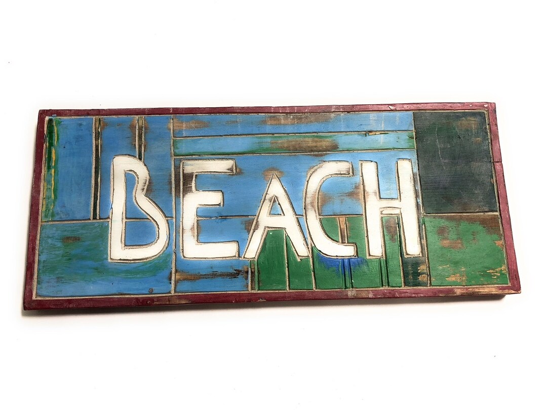 Beach Sign 14" - Weathered Finish - Cottage Decor | #bds1207735 - Etsy