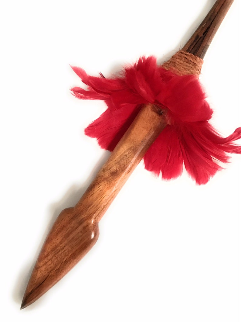 Koa Sword W/ Blue Marlin Bill 27 Red Feathers - Etsy