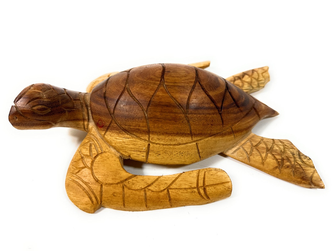 Hawaiian Turtle Honu 8 in Monekypod - Hand Carved | #yu40320n2 - Etsy