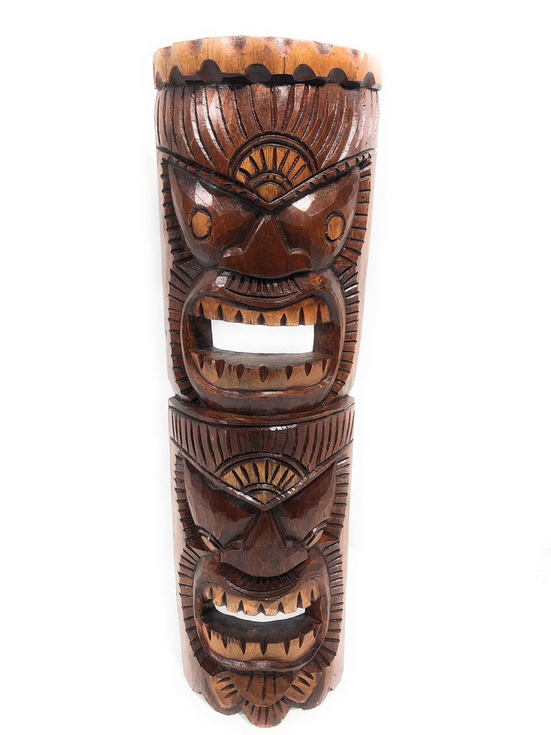 Beautiful Happiness & Lucky Tiki Mask 24" Hand Carved | #dpt541360 - Etsy