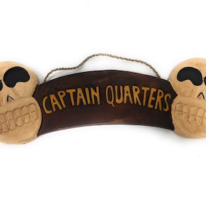 Captain Quarters Sign 24" W/ Skulls - Crossbones Decor | #dpt526660 - Etsy
