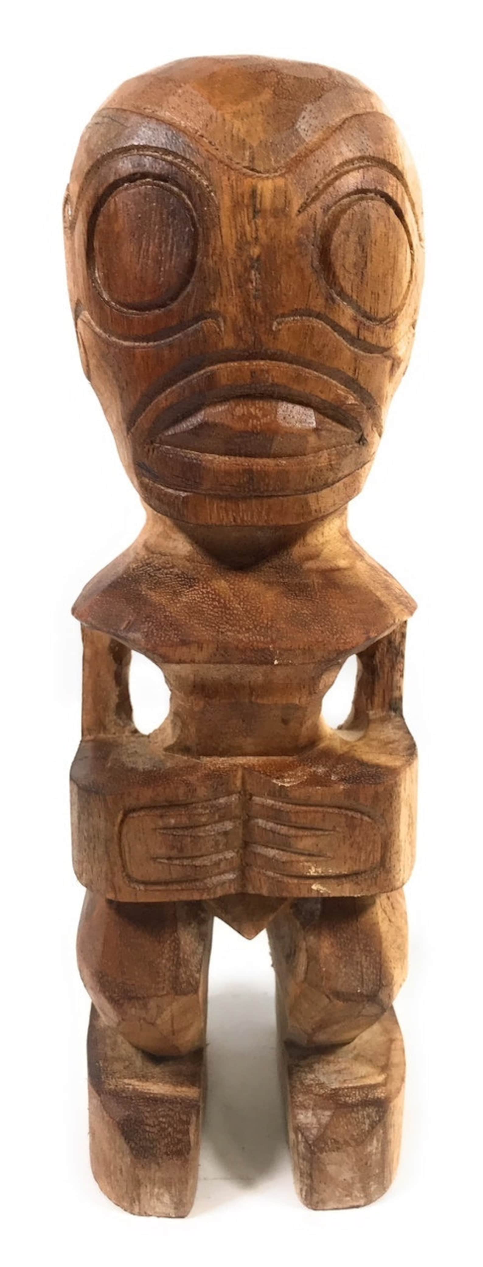 Fisherman's Good Luck Tiki Staue 12 Natural | Etsy