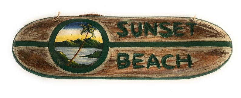 Sunset Beach Surf Sign 20" - Hand Painted | #ldr11 - Etsy