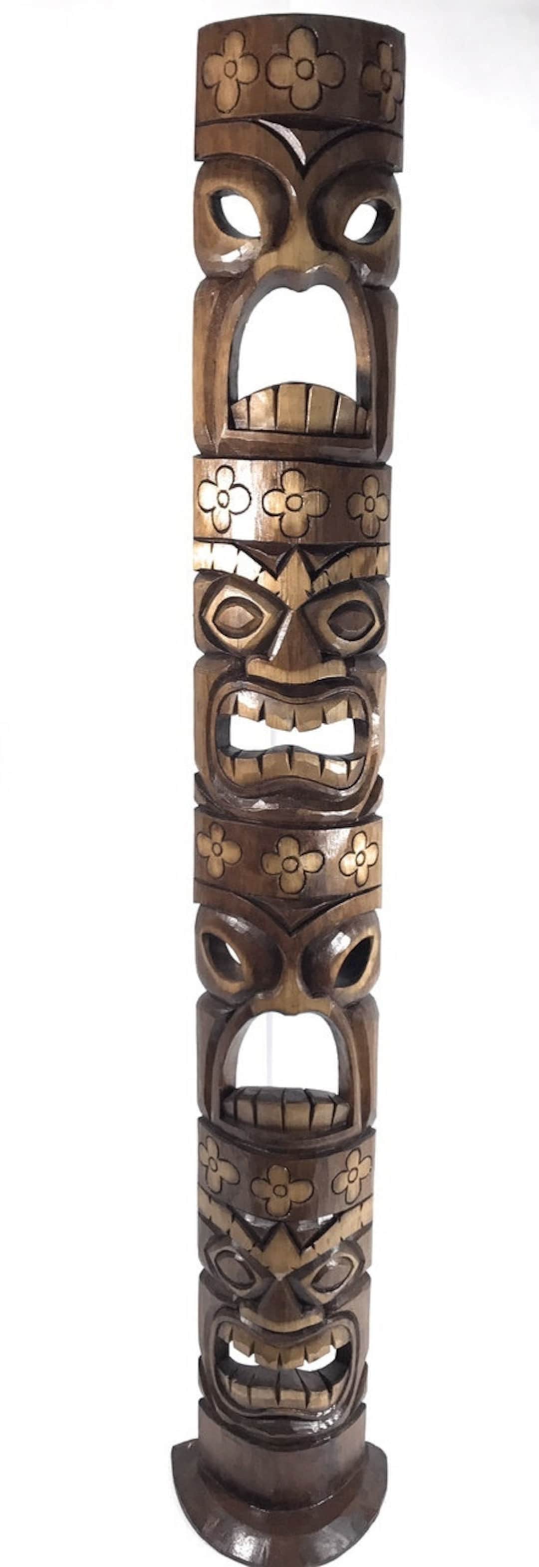 Quadruple Tiki Mask on Stand 60"love, Prosperity, Health & Luck | # ...