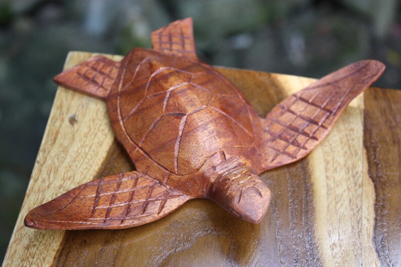 Carved Hawaiian Sea Turtle Honu 6 Stained Hand Carved - Etsy