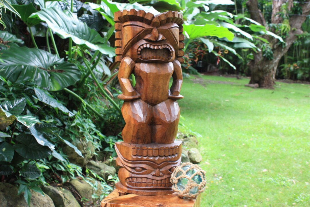 Stacked Tiki Ku and Kanaloa 26 Outdoor Tiki Statue yda1100365 - Etsy