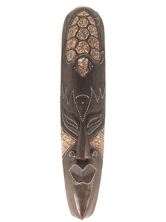Tribal Chief Tiki Mask 20 W/ Turtle Primitive Art - Etsy