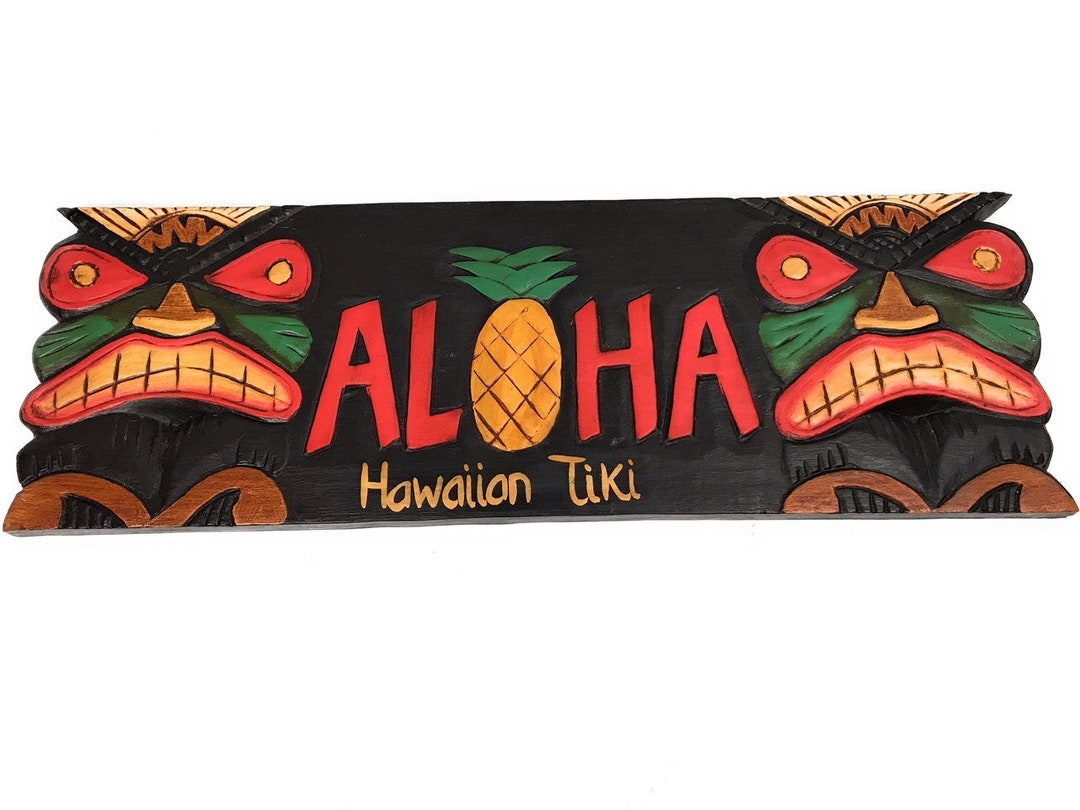 Tiki Bar Sign "aloha" Pineapple 24" Hand Carved | #dpt503560 - Etsy
