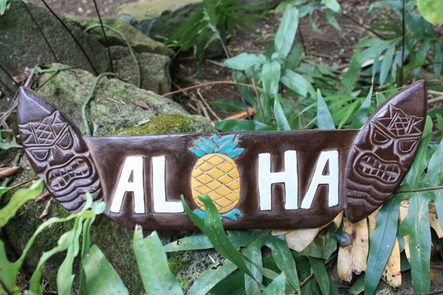 Aloha Sign W/ Tikified Surfboards 20" - Surf Decor | #bds1204450 - Etsy