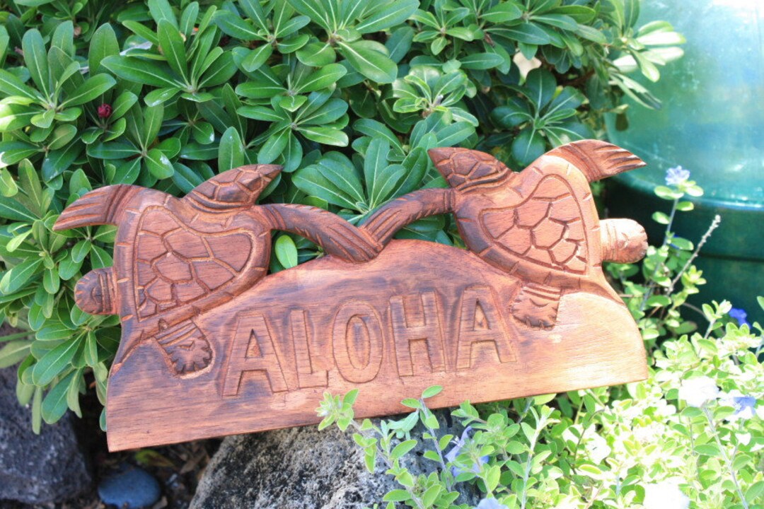Aloha Sign W/ Carved Turtles 12 Hawaii Decor bds1202540 - Etsy