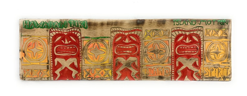 Wooden Tiki Relief Hawaiian Tiki, Island Motion Wooden Panel 40 Inch X ...