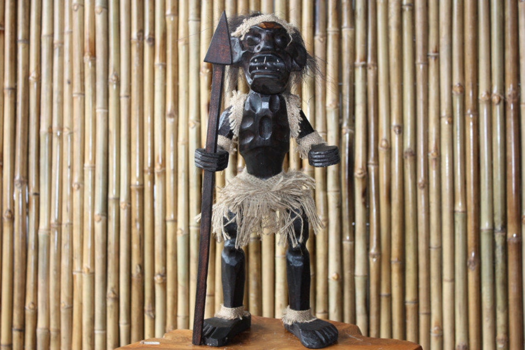 Primitive Male Tiki Warrior Chief 20" - Tribal Tiki Decor - Etsy