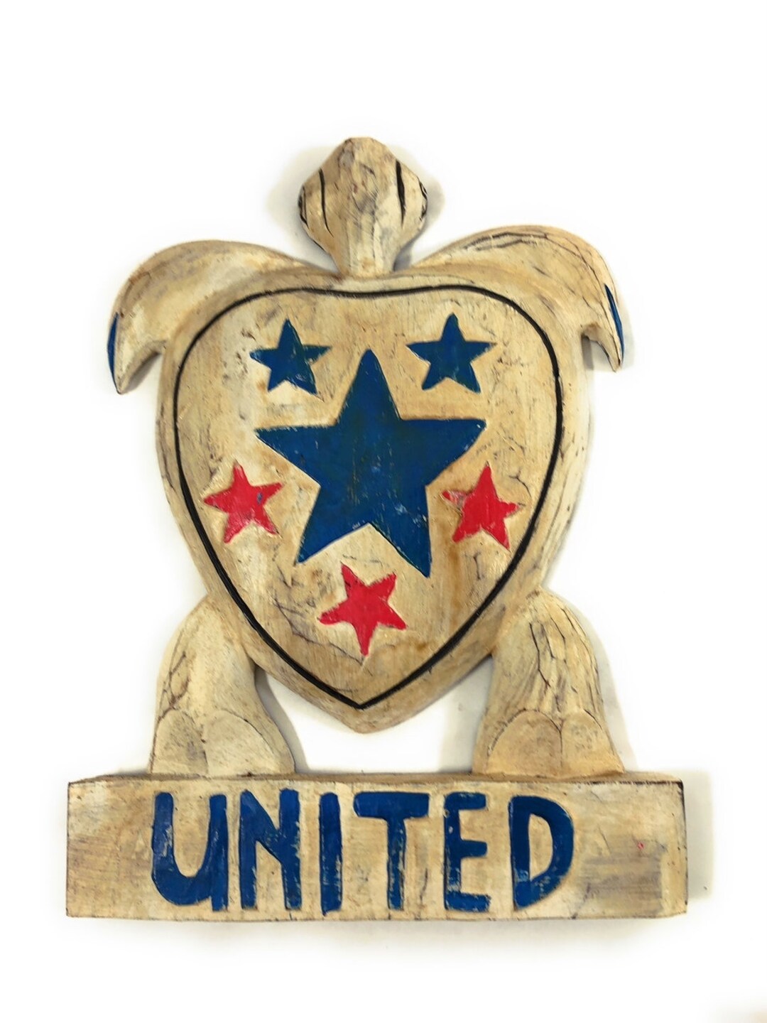 Wooden Turtle "united" 14 Inch - Americana Decor | #dpt5320 - Etsy