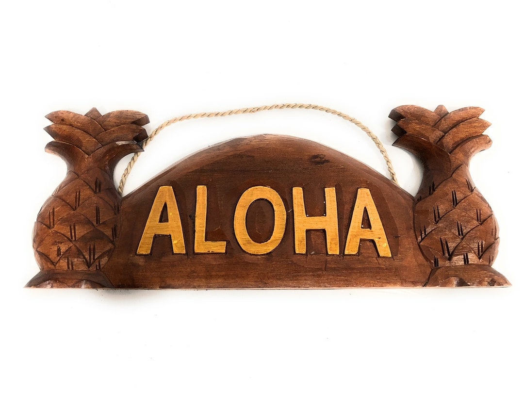 Aloha Sign W/ Pineapple 14" - Tropical Decor | #bds1201240a - Etsy