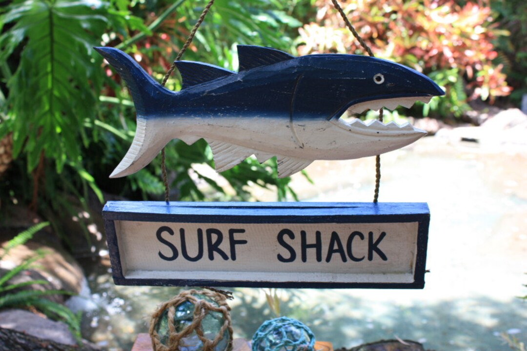 Surf Shack Shark Attack Sign 15 Tiki Bar Decor - Etsy