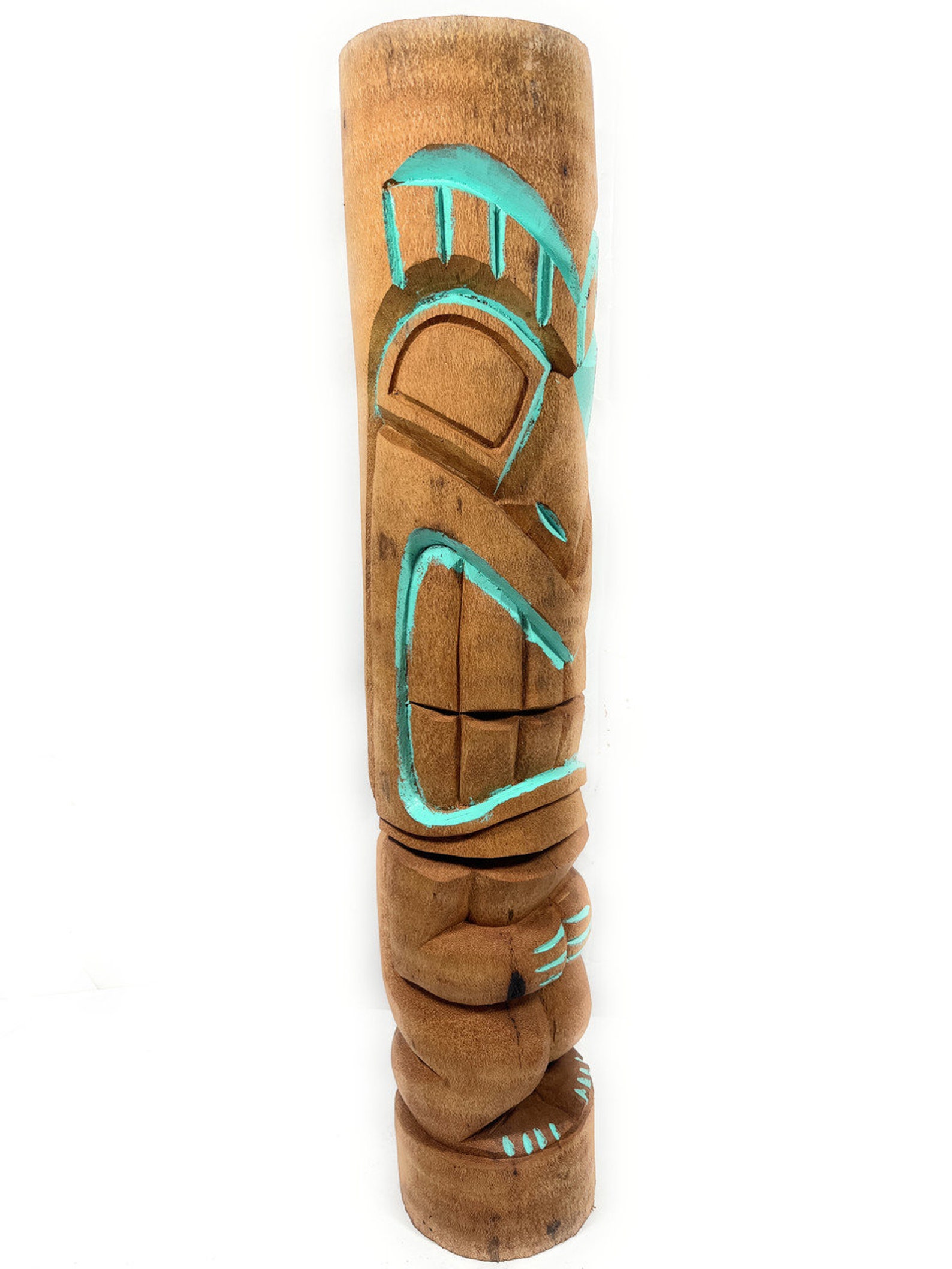 Limited Edition Happiness Outdoor Tiki Totem 40teal Trim Smiley Tiki ...