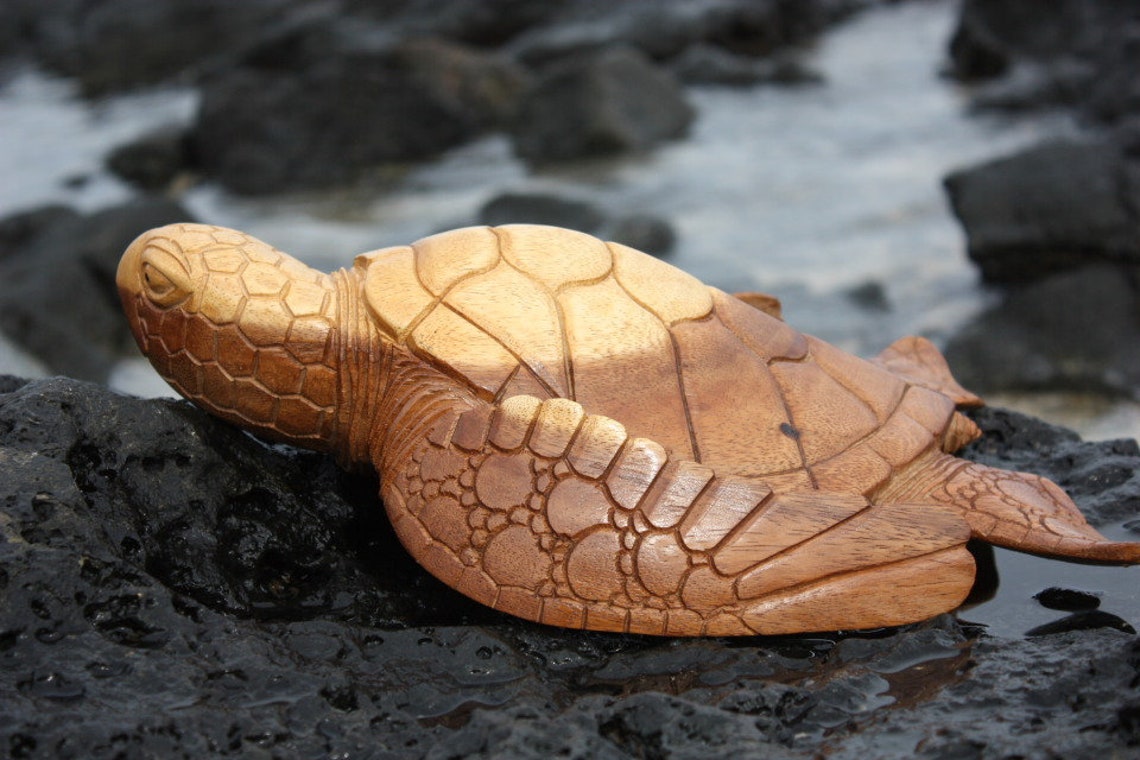 Carved Hawaiian Turtle "honu" 15" Natural - Etsy