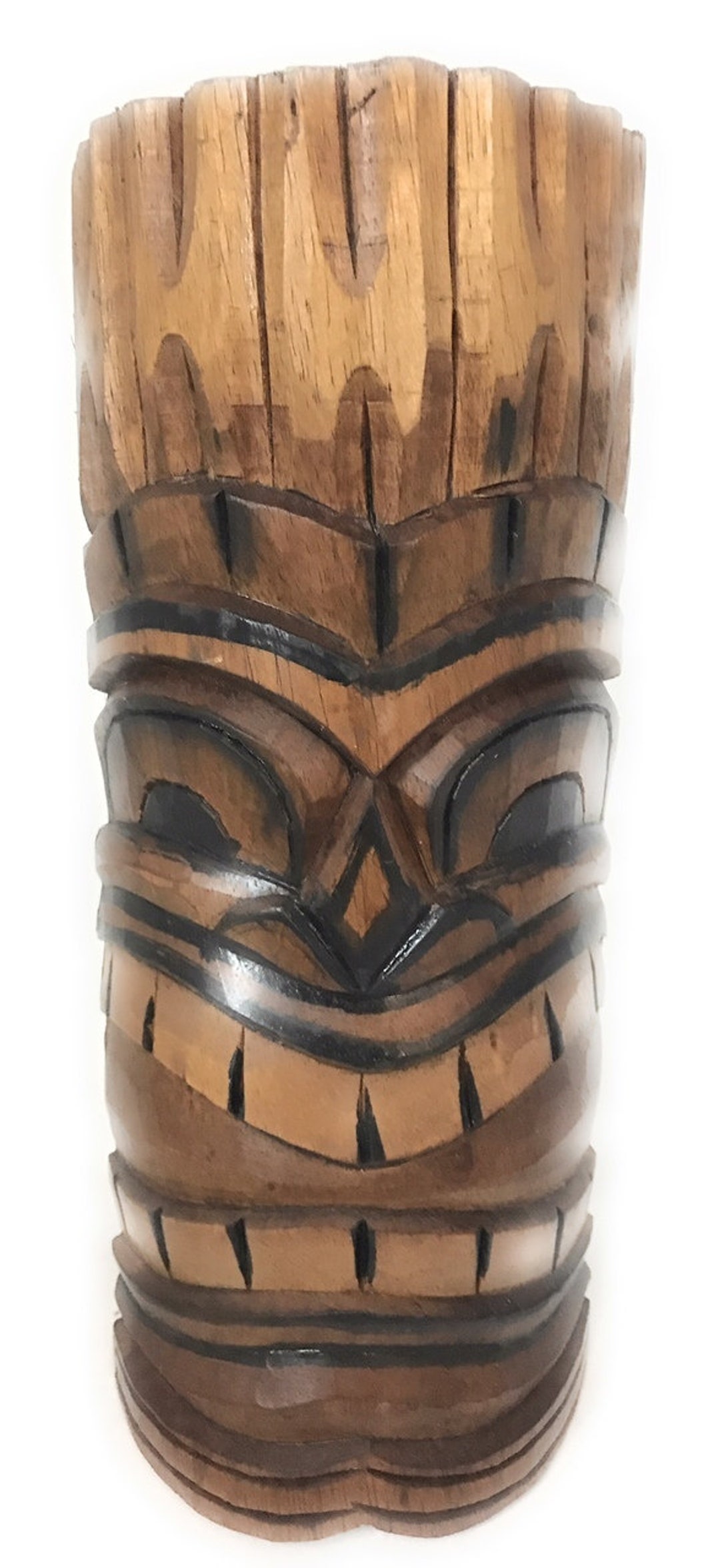 Happy Tiki Mask 12" - Antique Finish Hand Carved | #bag1504730 - Etsy