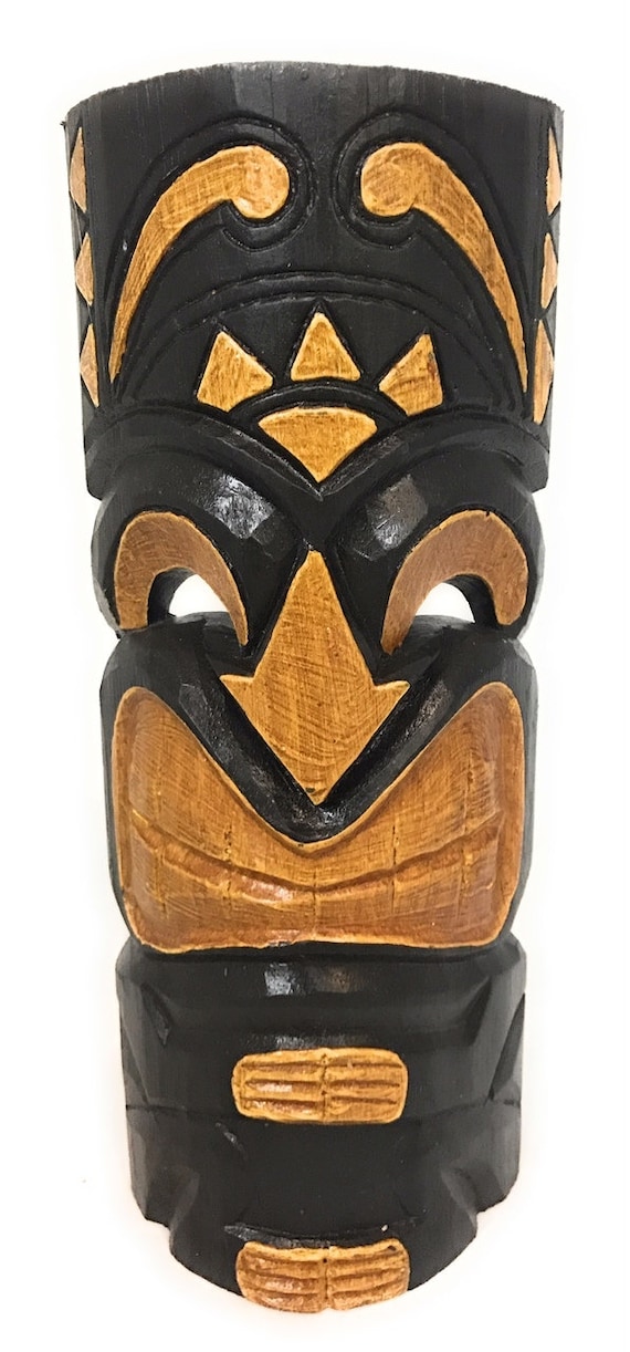 Happy Tiki Mask 12 Hand Carved Smiley Tiki - Etsy
