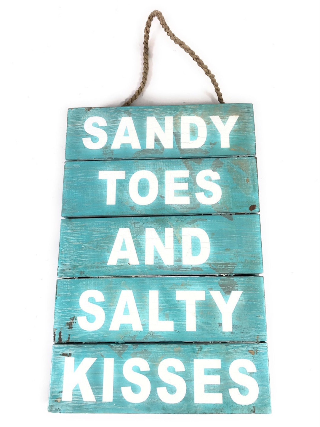 Sandy Toes and Salty Kisses Beach Sign on Wood Planks 12" X 8" | # ...