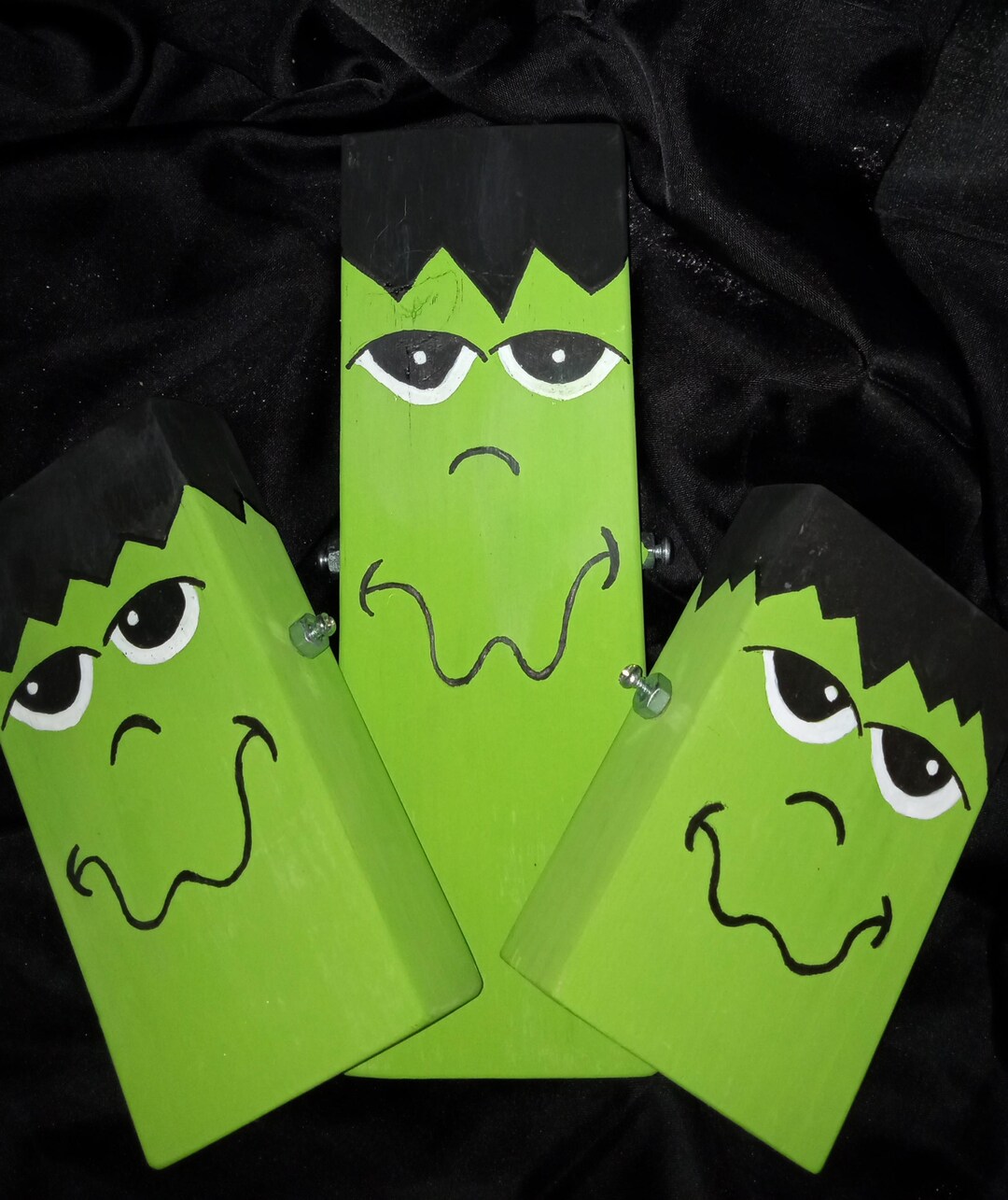 Handmade Frankenstein Set: Spooky Halloween Decor With Real Bolts and ...