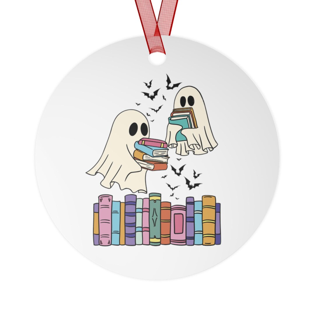 Ghostly Books Metal Ornament, Halloween Decor, Book Lovers Gift ...