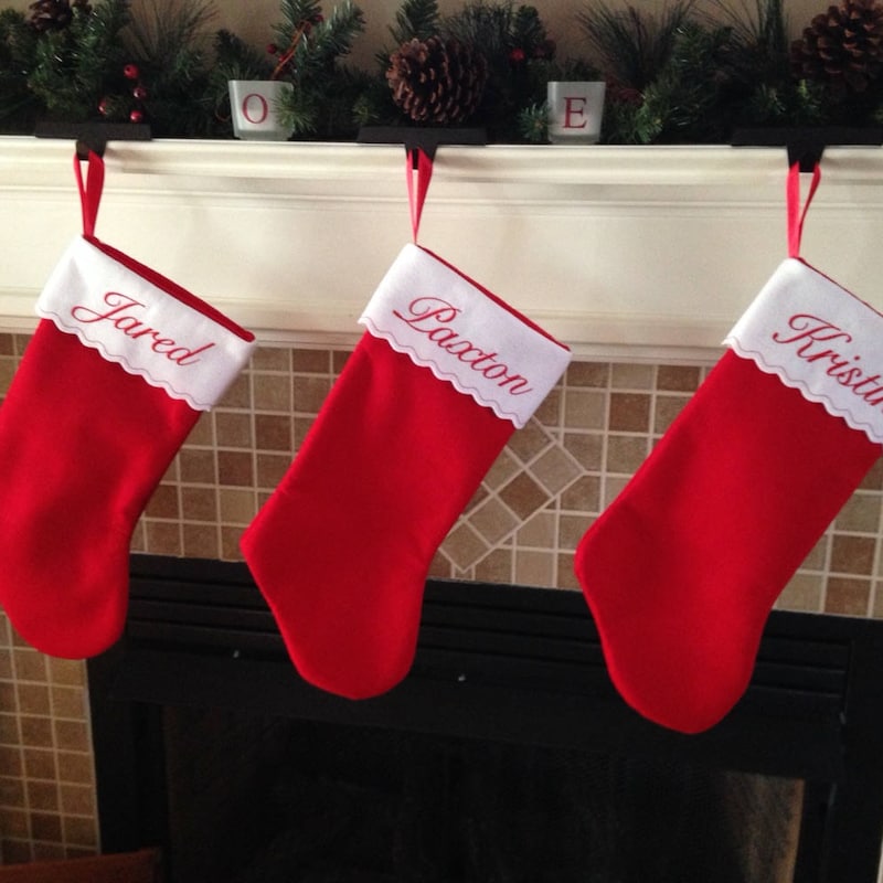 Red Felt Stocking With Name - Etsy