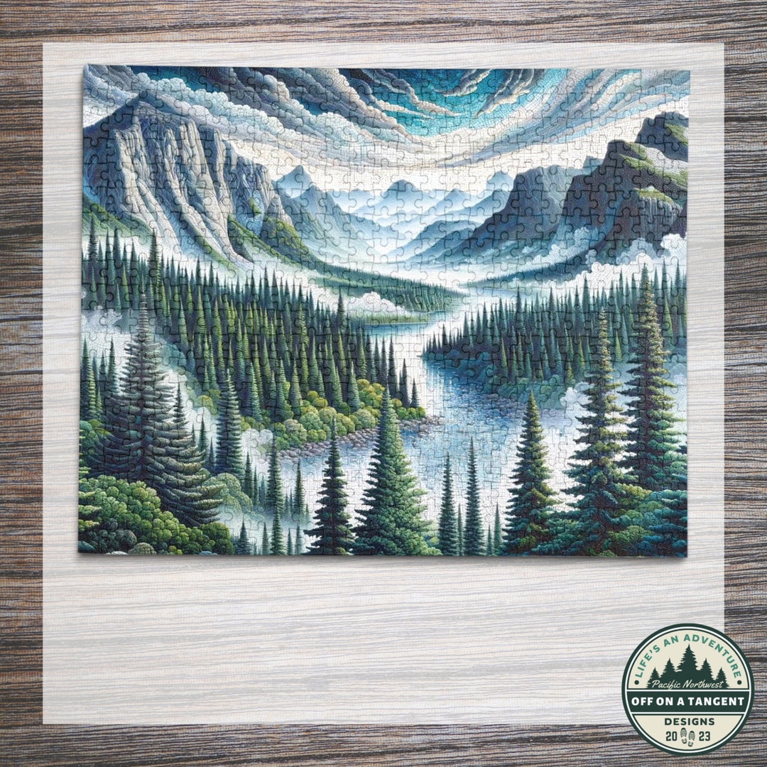 500-1000 Piece Puzzle Detailed Mosaic Mountain Valley Jigsaw Puzzle ...