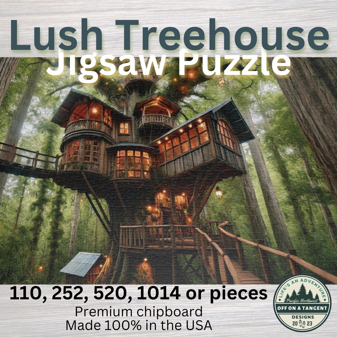 Fantasy Lush Treehouse Jigsaw Challenging Puzzle | 500-1000 Pieces ...