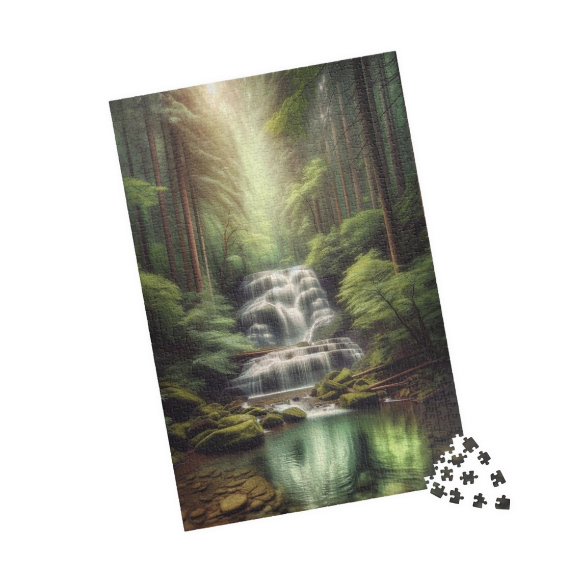 Puzzle Waterfall Mountain in Forest Nature Lover Camping Gift Pacific ...