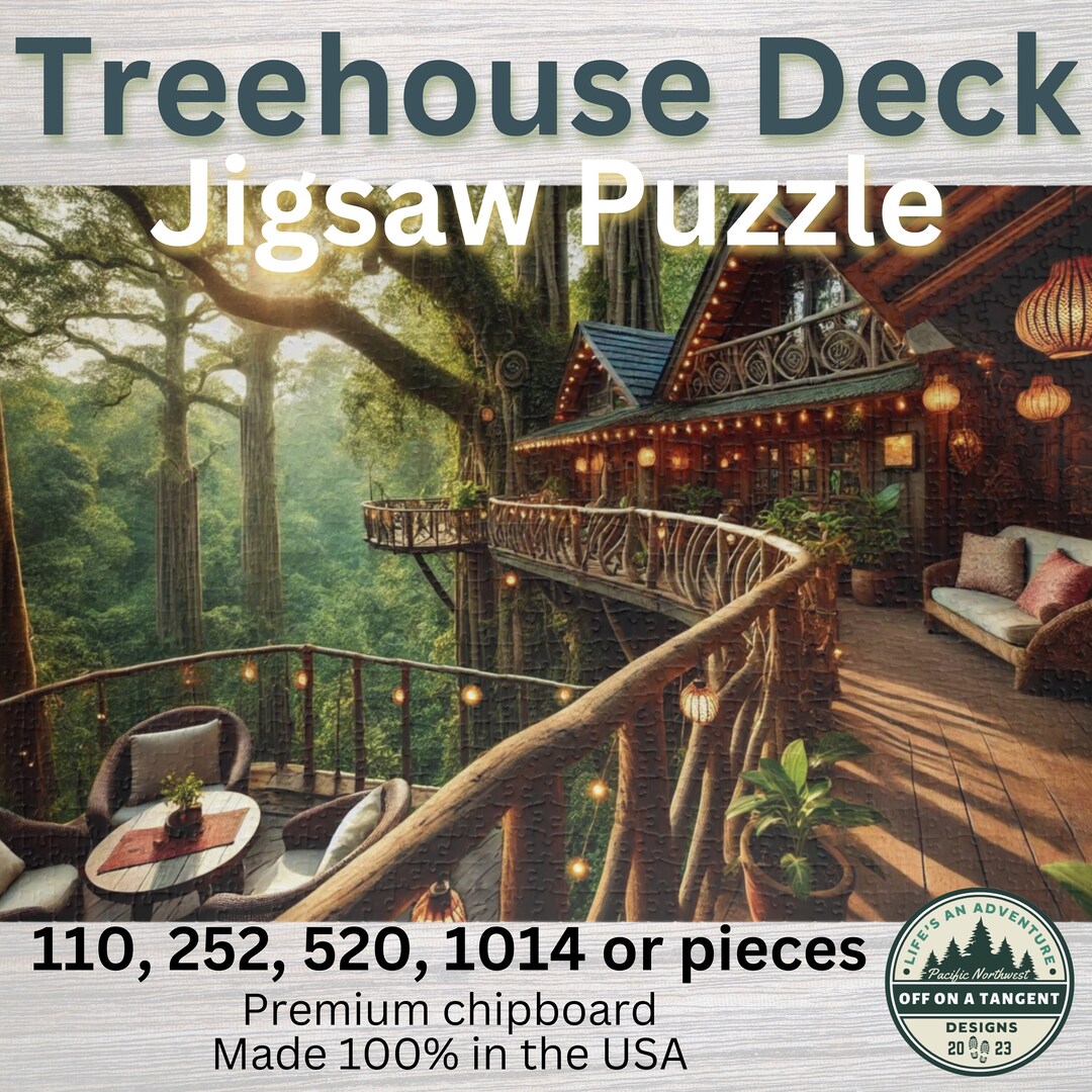Treehouse Deck Jigsaw Puzzle - 100 to 1000 Pieces - Whimsical Forest ...
