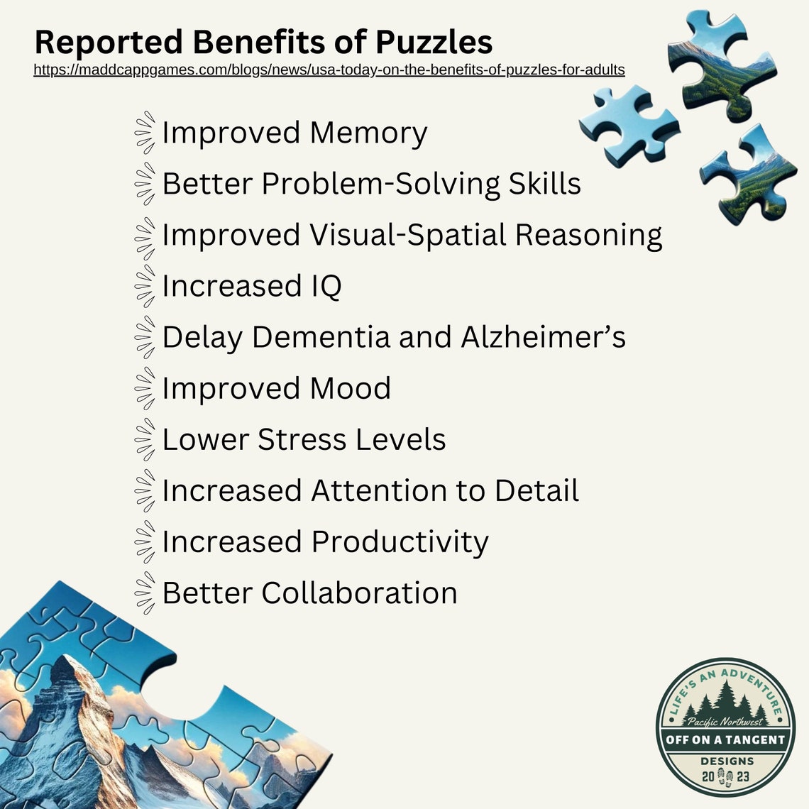 Puzzle Waterfall Mountain in Forest Nature Lover Camping Gift Pacific ...