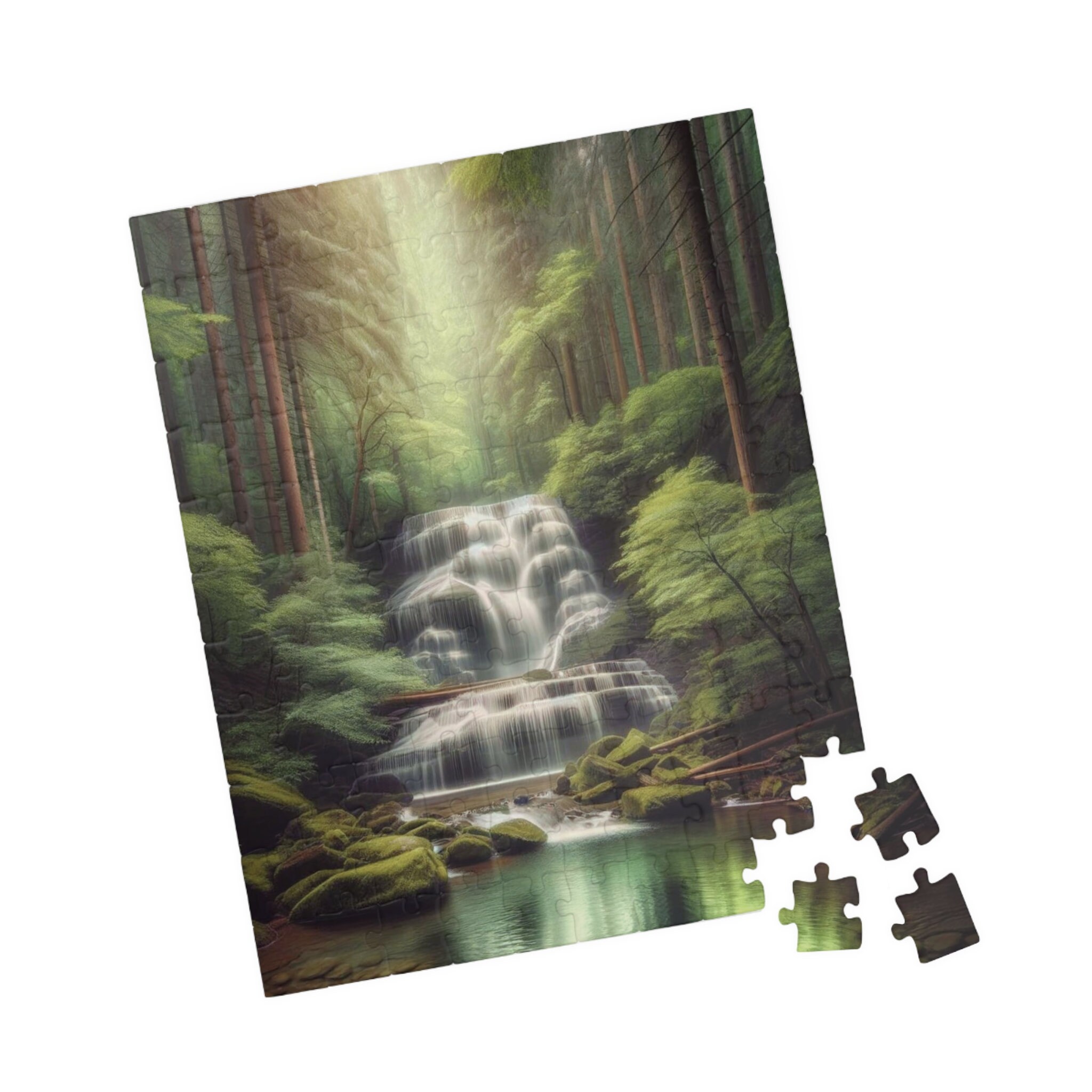 Puzzle Waterfall Mountain in Forest Nature Lover Camping Gift Pacific ...