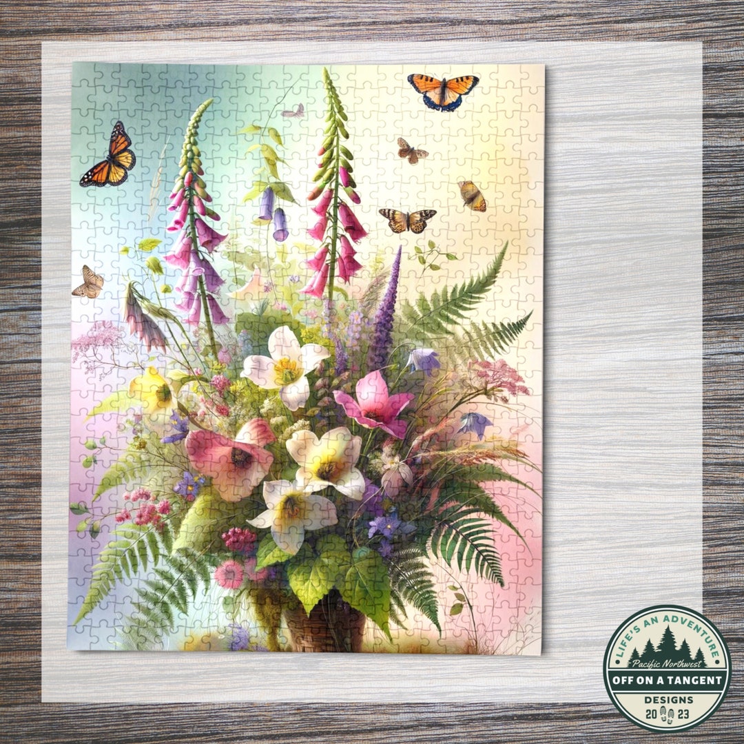 500-1000 Piece Jigsaw Puzzle Pacific Northwest Wildflowers - Botanical ...