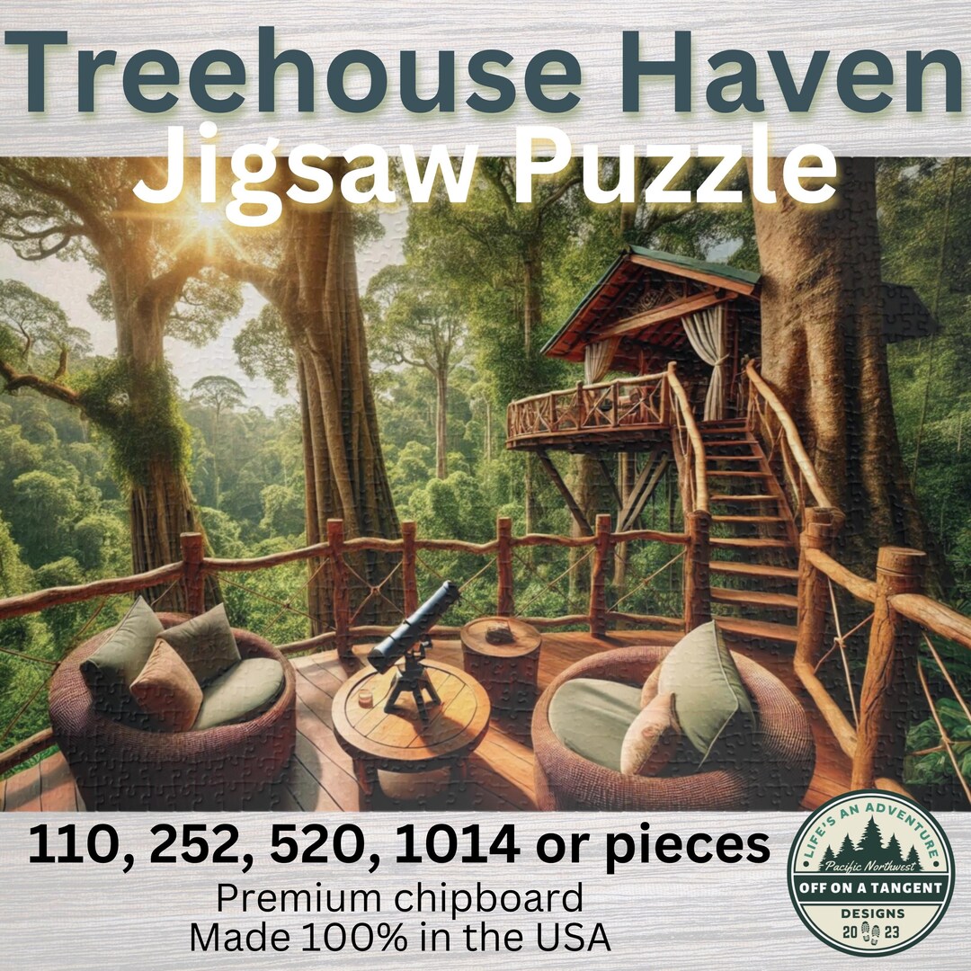 Treehouse Haven Jigsaw 1000 Piece Puzzle | Unique Jigsaw for Kids ...