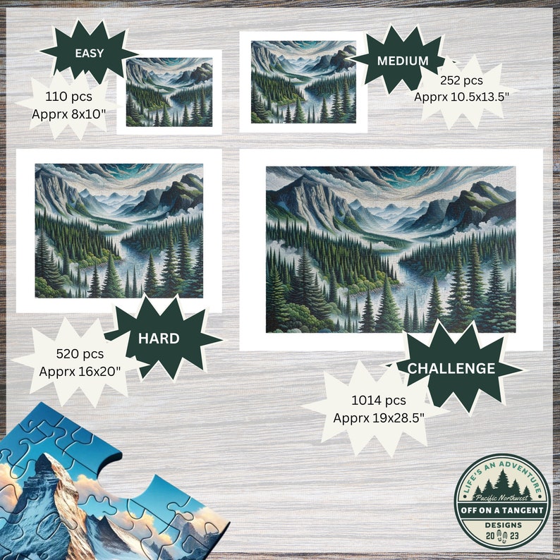 500-1000 Piece Puzzle Detailed Mosaic Mountain Valley Jigsaw Puzzle ...