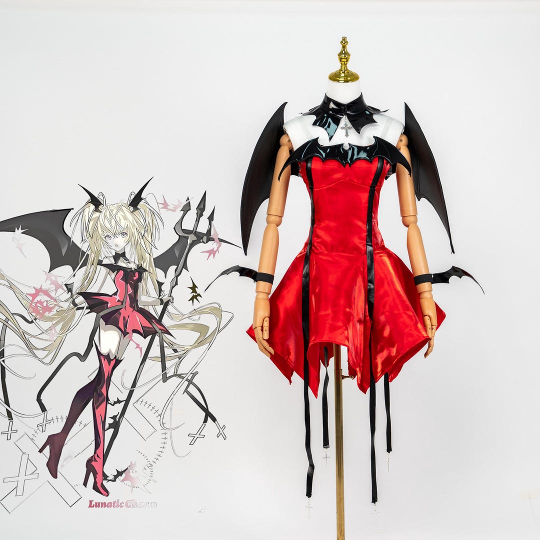 Shugo Chara Inspired Evil Utau Gothic Cosplay Dress Red and Black Demon ...