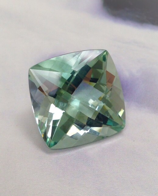 Mint Green Beryl Square Antique Cushion, Green Aquamarine, Green ...