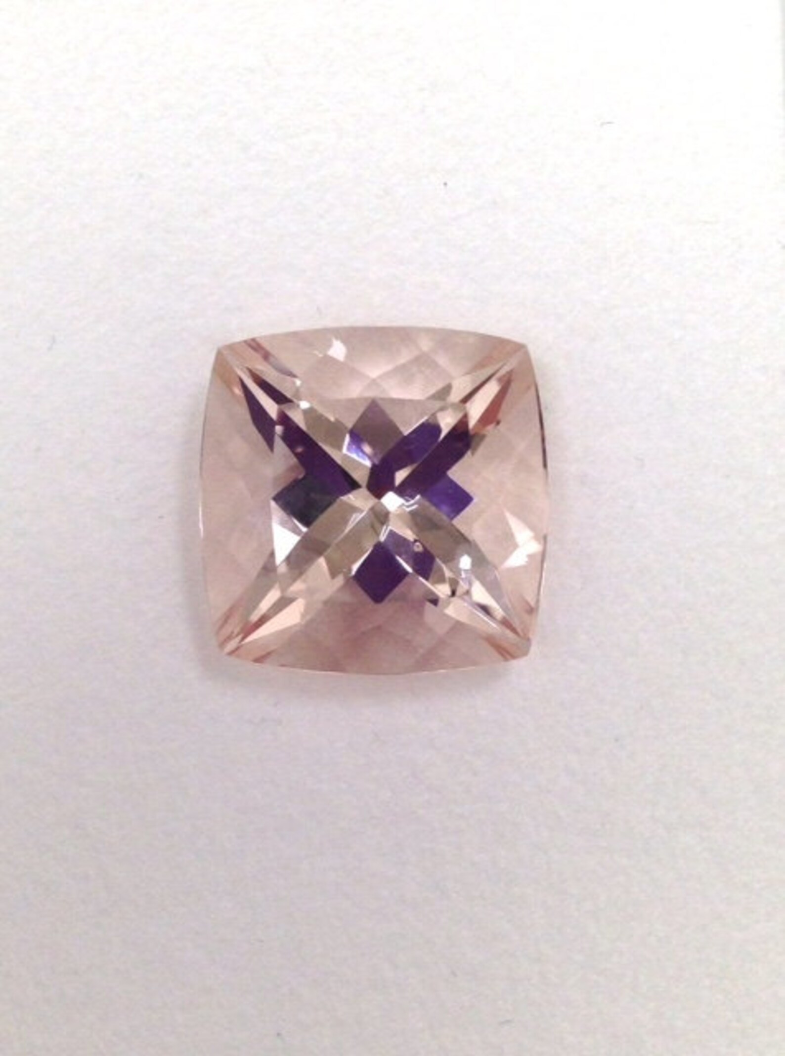 Engagement Ring Pale Pink Morganite Gemstone, Antique Cushion Cut 7.4 ...