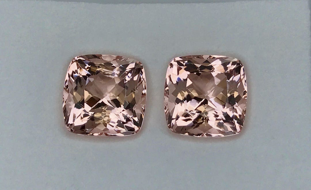 Pale Pink Morganite Gemstone, Antique Cushion Cut 22.93 Cts Square Cut ...