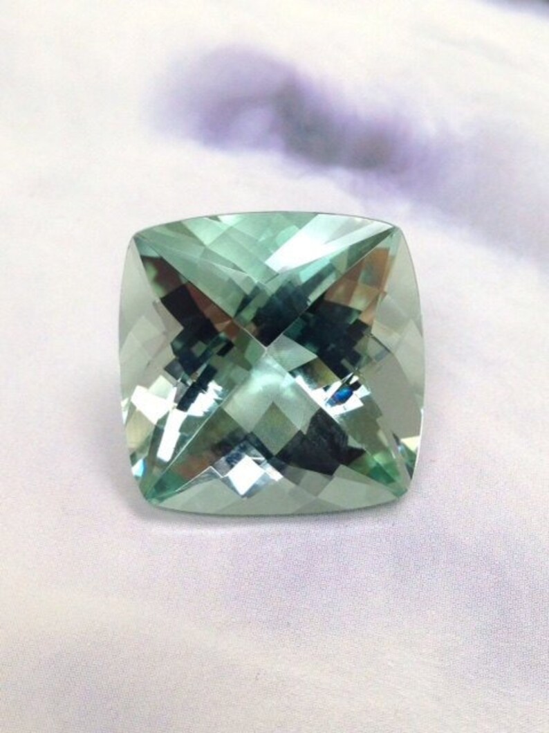 Mint Green Beryl Square Antique Cushion, Green Aquamarine, Green ...